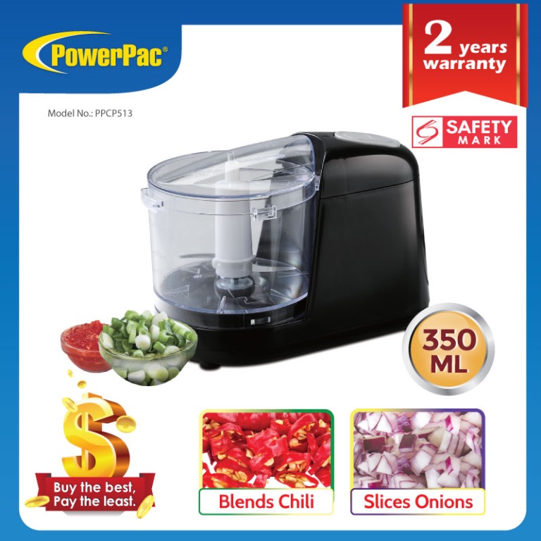 PowerPac Electric mini chopper 350ML (PPCP513), TV & Home Appliances ...