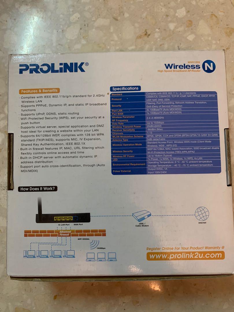PROLINK Wireless N Router, Computers & Tech, Parts & Accessories ...