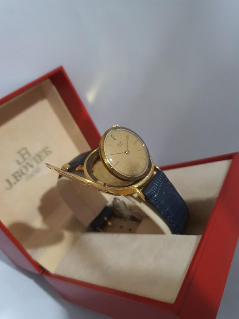 super Rare swiss Louvic 1950s vintage Large Manual wind coin face men's ...