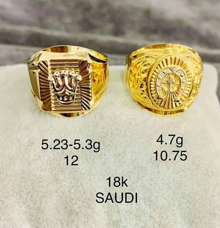 18K Saudi Gold Mens Ring VSPL, Women's Fashion, Jewelry & Organizers ...