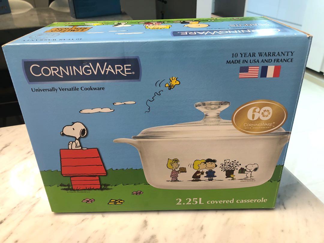 Corningware 2.25L Covered Casserole Snoopy, Furniture & Home Living ...