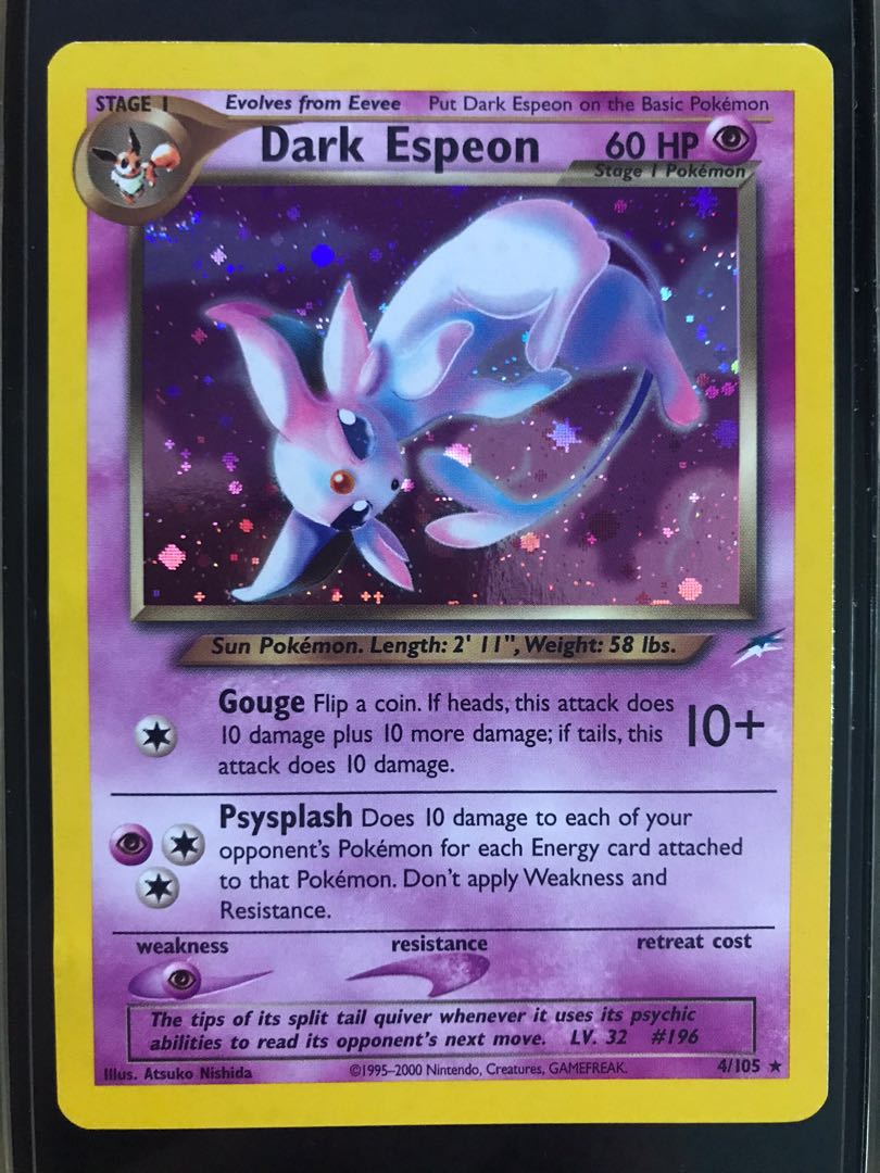 Pokemon Dark Espeon, Toys & Games, Board Games & Cards on Carousell