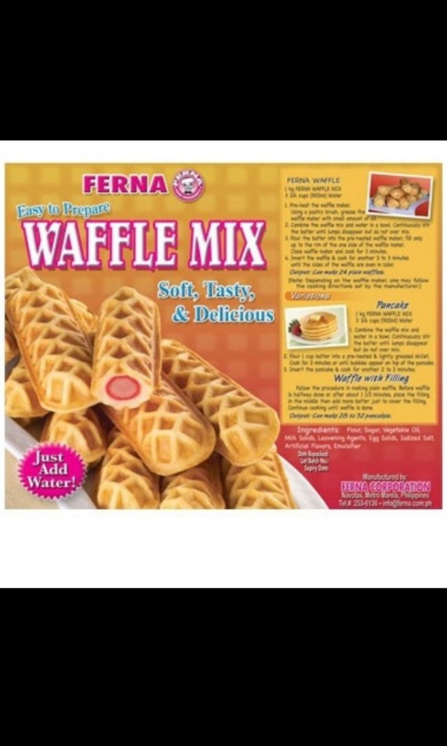FERNA WAFFLE MIX for PANCAKE or WAFFLE HOTDOG 1kg., Food & Drinks ...