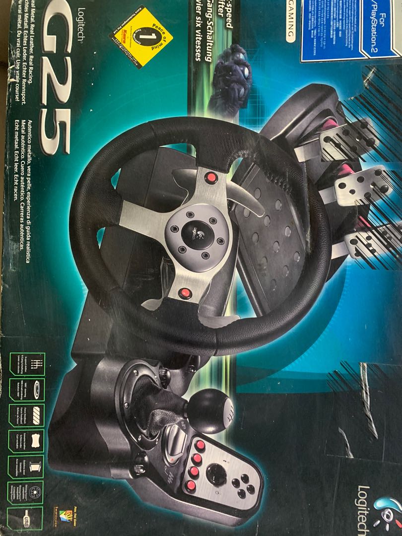 Logitech G25 steering Wheel Racing system compatible for PS3, Video ...