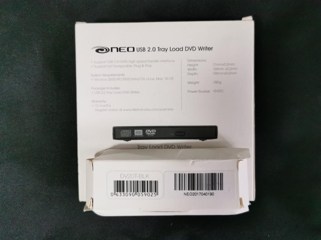 Neo Tray Load DVD Writer DV20T-BLK, Computers & Tech, Parts ...