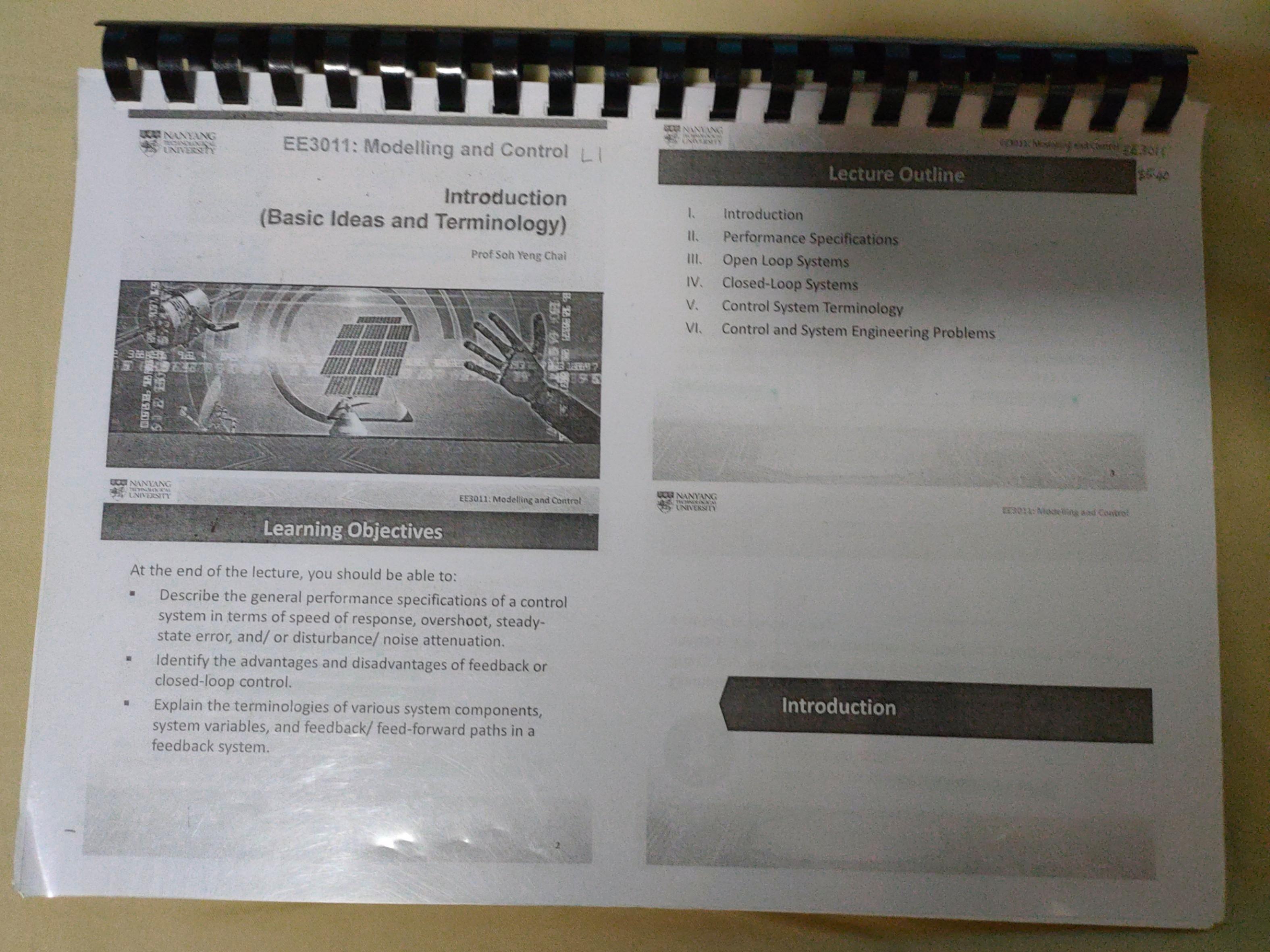 NTU EEE EE3011 Modelling and Control, Computers & Tech, Office ...