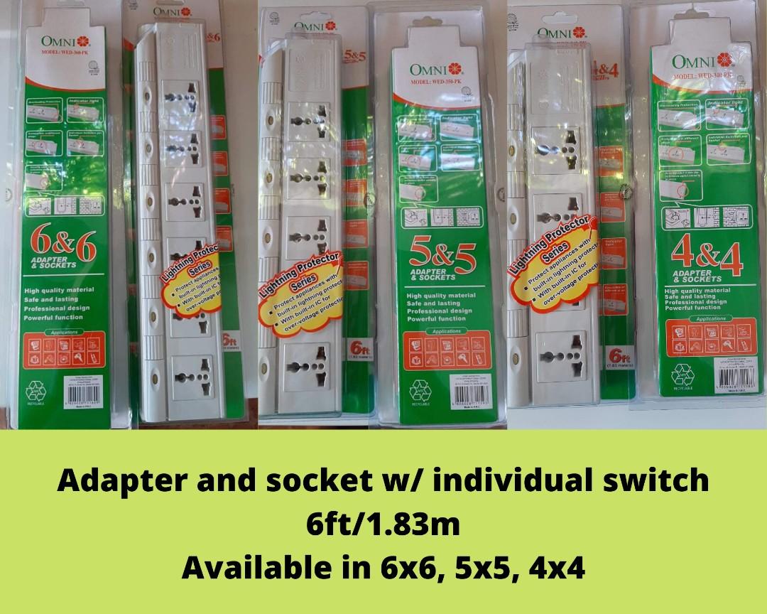 OMNI Adapter and socket switch, Furniture & Home Living, Home ...