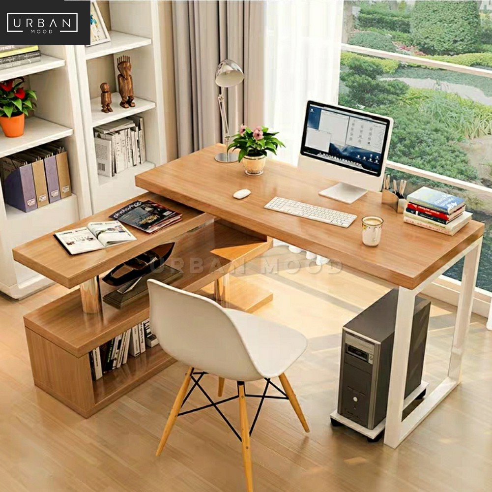 PLEX Scandinavian Study Table & Shelf, Furniture & Home Living ...
