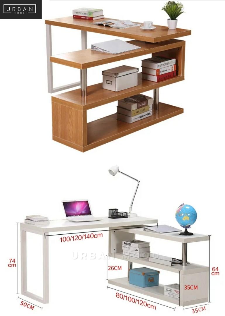 PLEX Scandinavian Study Table & Shelf, Furniture & Home Living ...
