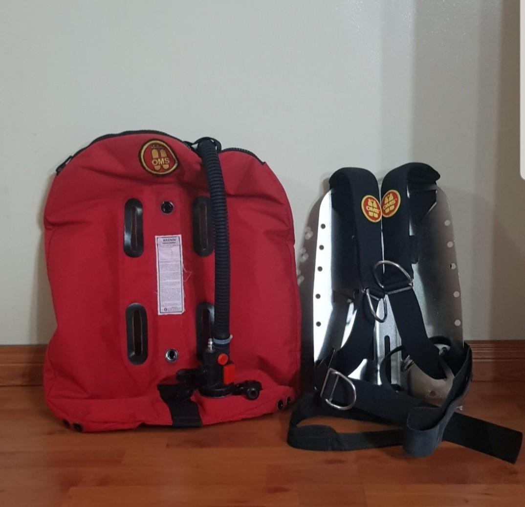 Pre-loved OMS Bladder BCD + Steel Backplate + Air2 + Reefhook for Scuba ...