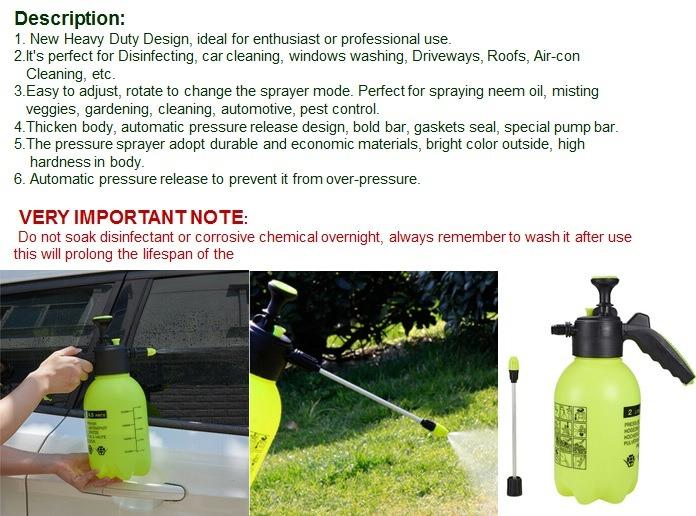 Pressure water sprayer with Nozzle/Disinfectant Sprayer 2Lt (See detail ...
