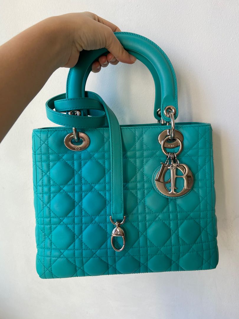 SOLD Prettiest color ! Lady dior medium tiffany, Luxury, Bags & Wallets ...