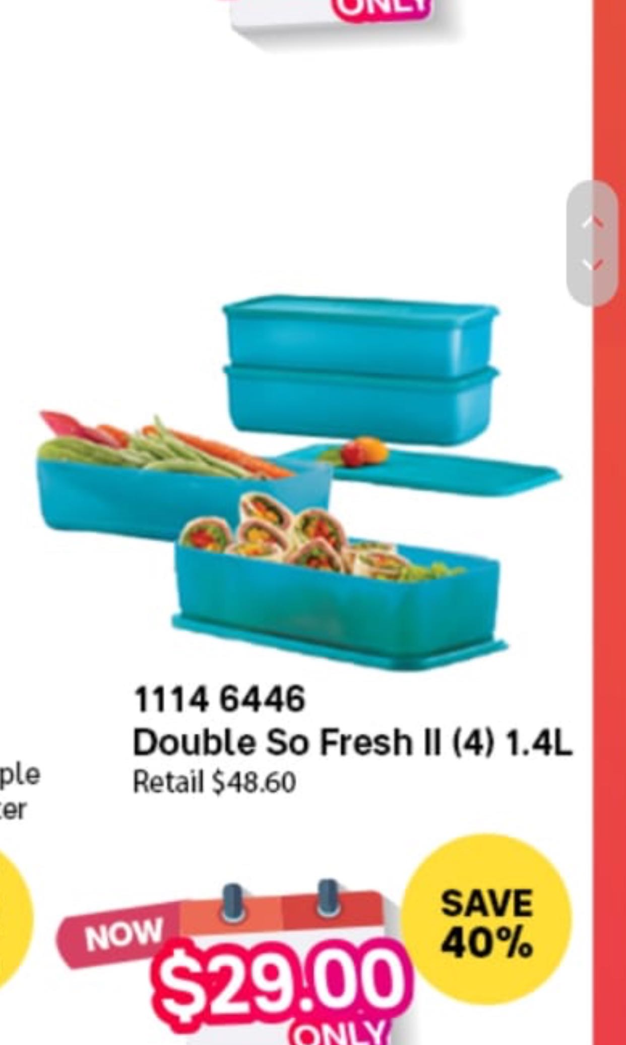 Tupperware double so fresh 1.4L (4), Everything Else on Carousell
