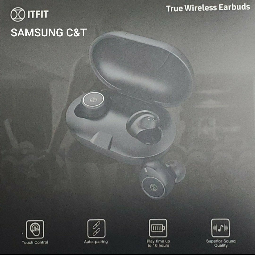 原裝 SAMSUNG x ITFIT TWS 真無線 藍牙5.0 耳機 輕觸式按鍵 上下首歌曲 充電倉電量顯示 True Wireless ...