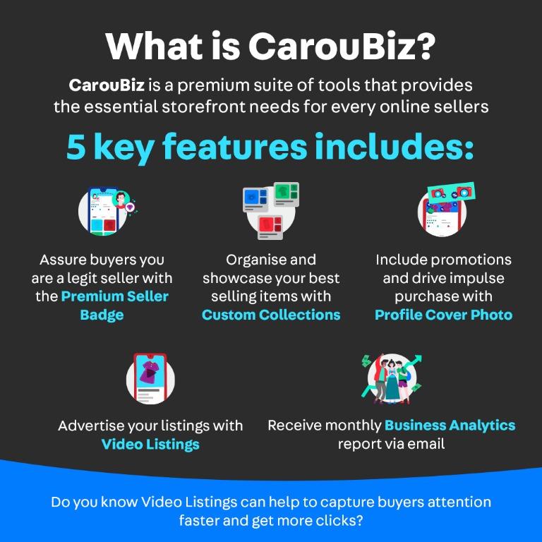 CarouBiz Booster Package, Announcements on Carousell