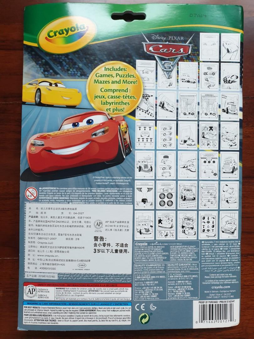 Cars Crayola coloring and activity pad, Hobbies & Toys, Stationery ...