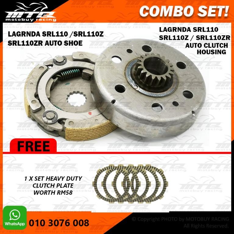 COMBO SET! AUTO CLUTCH HOUSING + CLUTCH SHOE FOR YAMAHA LAGENDA SRL110 ...