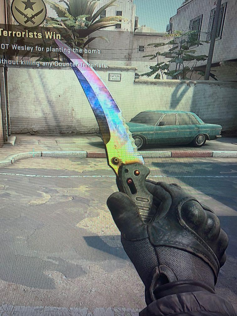 CSGO Flip Knife Marble Fade (FN), Video Gaming, Gaming Accessories ...