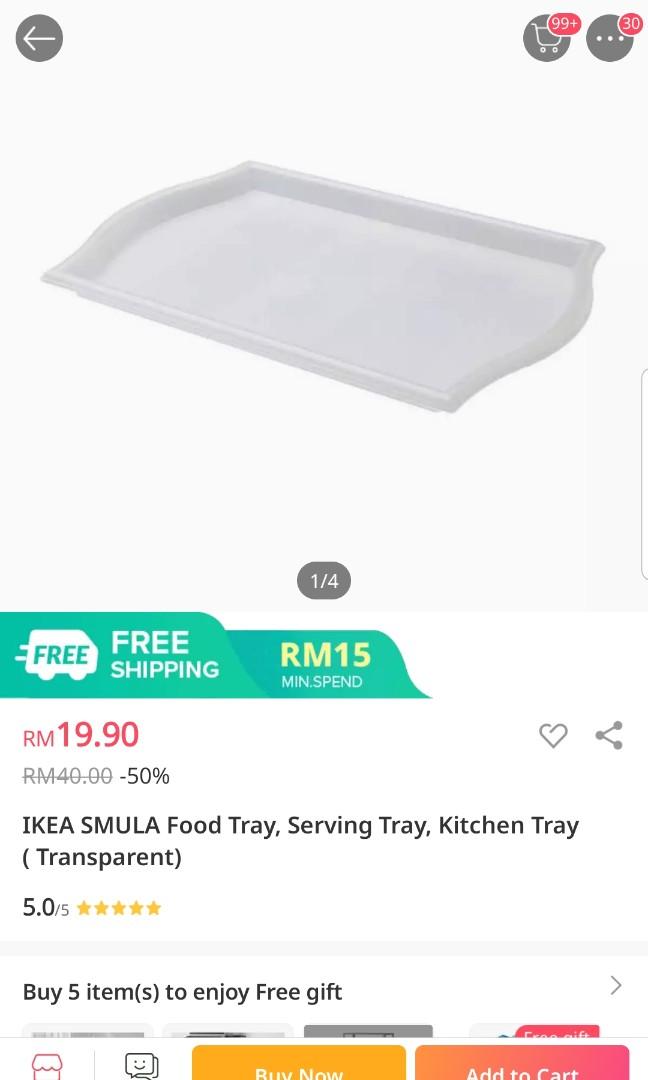 IKEA SMULA Food Tray, Serving Tray, Kitchen Tray, Furniture & Home ...