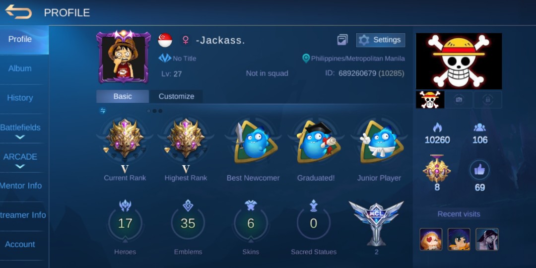 ML ACCOUNT WITH HIGH WINRATE AND SEMI GOOD RANK MYTHIC V, Video Gaming ...