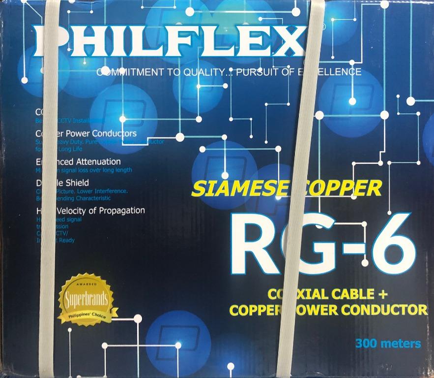 Philflex RG6 Siamese Coaxial Cable, Furniture & Home Living, Security ...