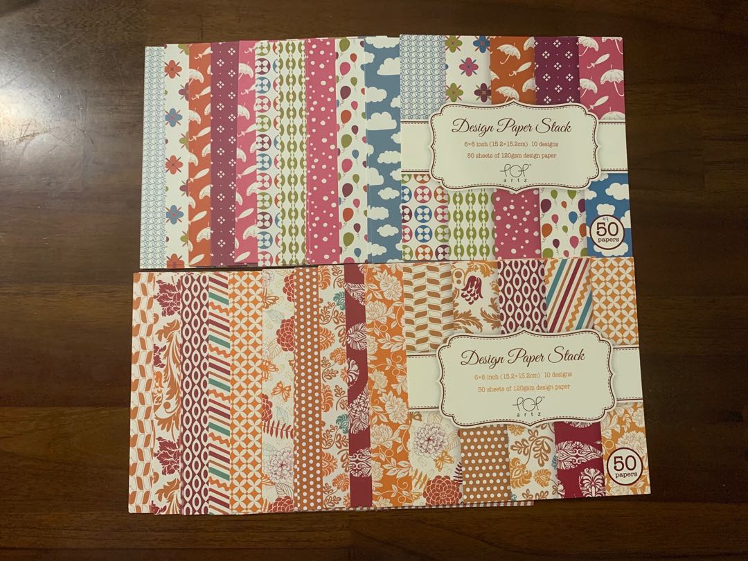 Scrapbooking Design Paper Stack 6x6 inches 10 designs 120gsm design ...