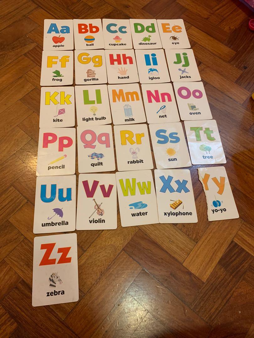 Educational Set of 4 ABC and Numbers Flashcards and Puzzle, Babies ...