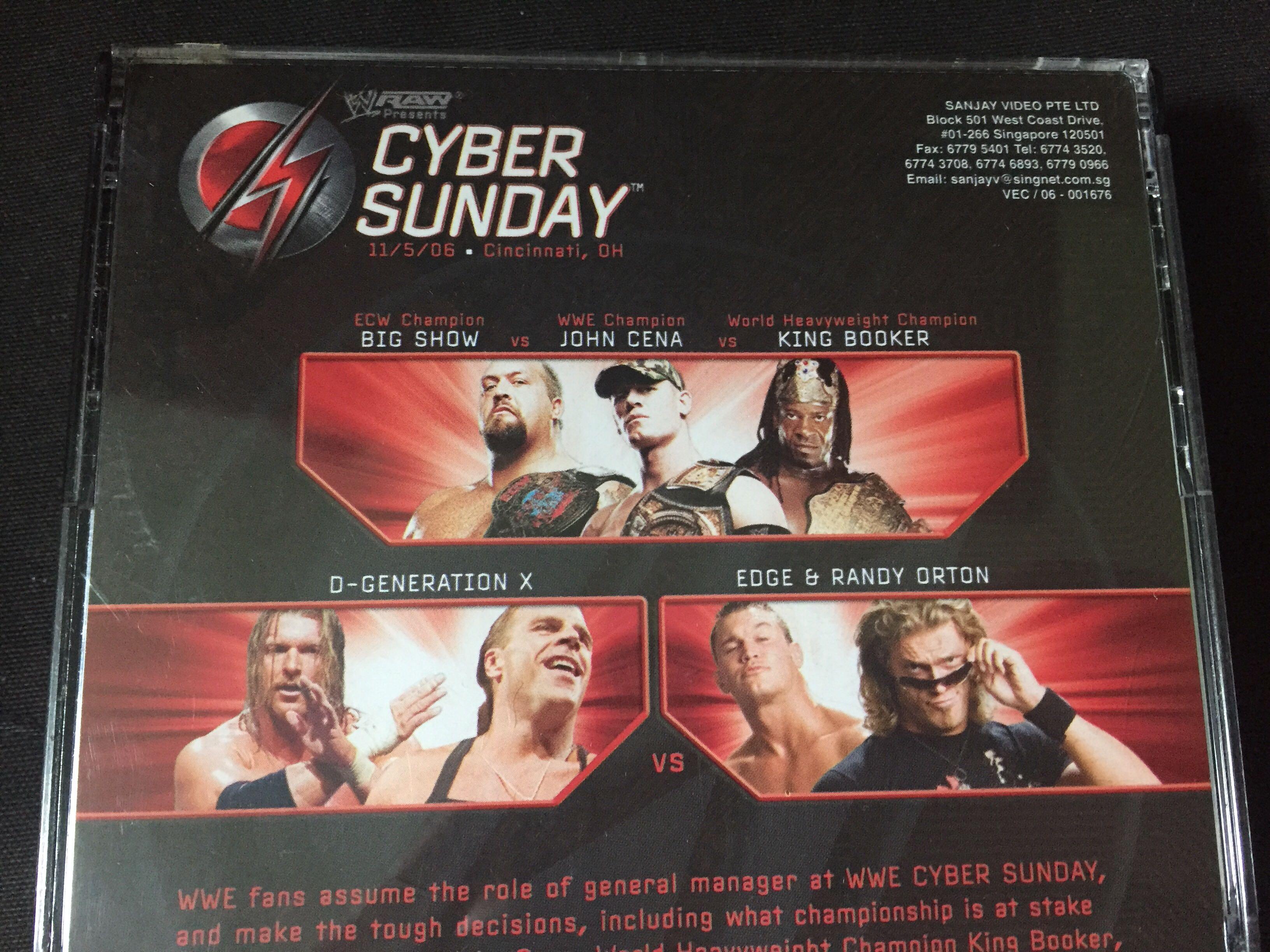 WWE Cyber Sunday (VCD), Hobbies & Toys, Memorabilia & Collectibles, Fan ...