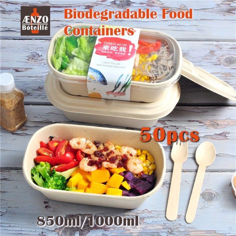 50pcs Disposable food container | Biodegradable Food Container ...