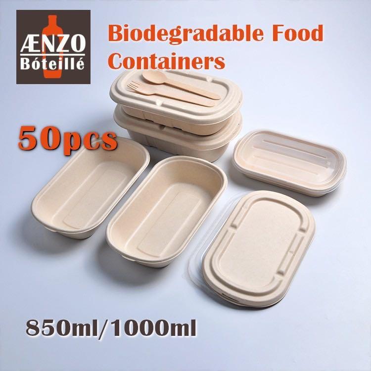50pcs Disposable food container | Biodegradable Food Container ...
