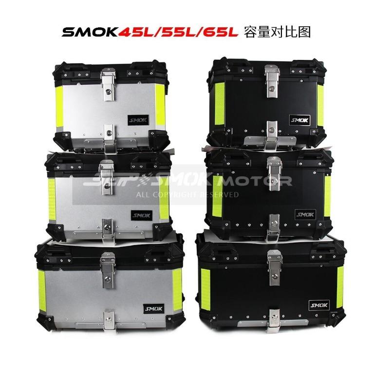 Aerox box & rack bundle heavy duty aluminium metal top box 45L 55L 65L ...