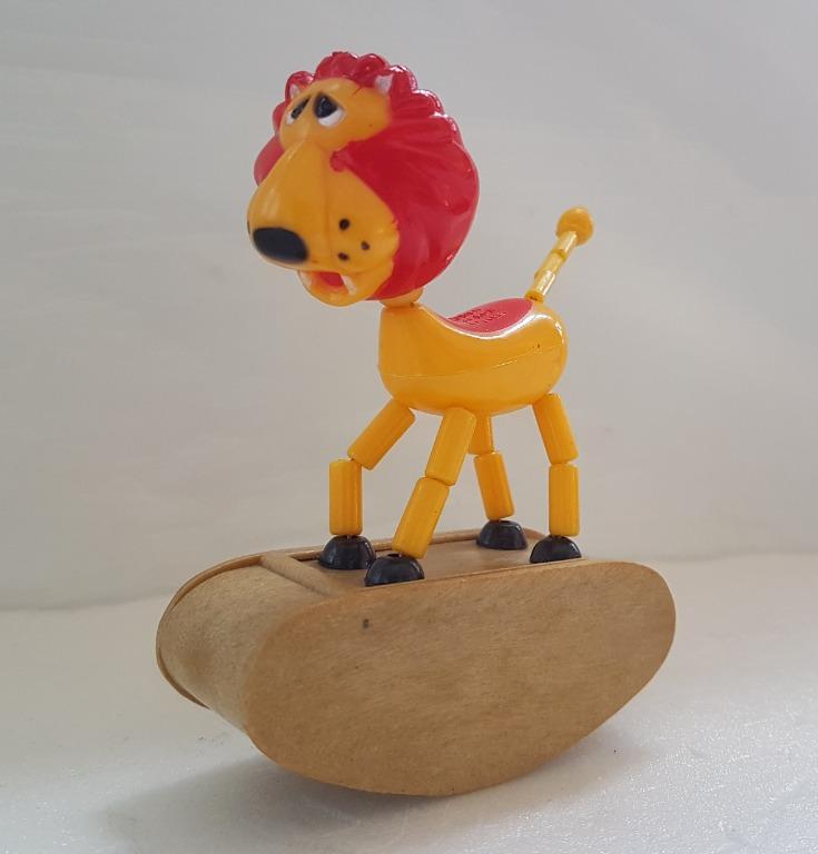 Art Décor, a Lion Rocker Push Puppet, 1970's Colourful Figurine ...