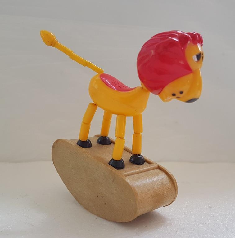Art Décor, a Lion Rocker Push Puppet, 1970's Colourful Figurine ...