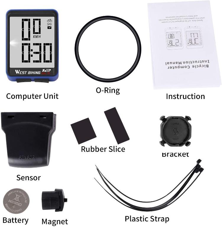 Bicycle Computer Wireless Speedometer, Big Number Display Waterproof ...