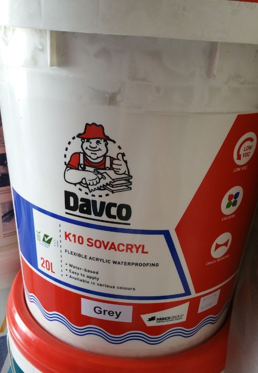 DAVCO K10 SOVACRYL WATERPROOFING 20L, Everything Else on Carousell