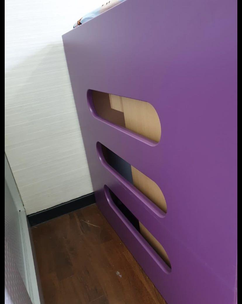 Double decker with study table, Furniture & Home Living, Furniture, Bed ...