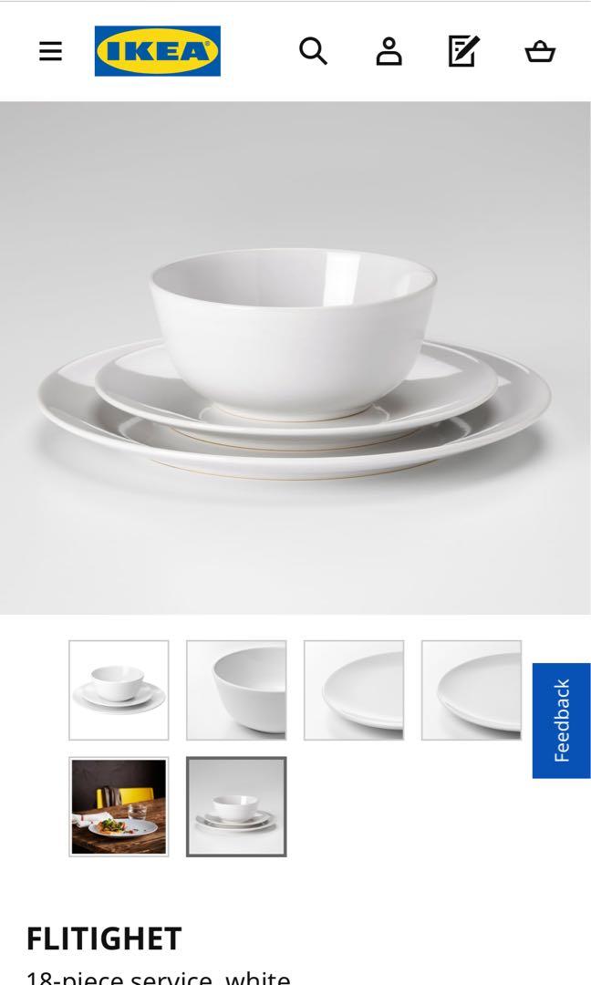 Ikea Dinnerware Set (18 pieces), Furniture & Home Living, Kitchenware ...
