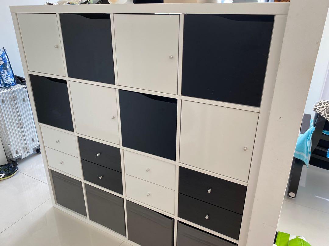 IKEA Kallax big shelf + all inserts, Furniture & Home Living, Furniture ...