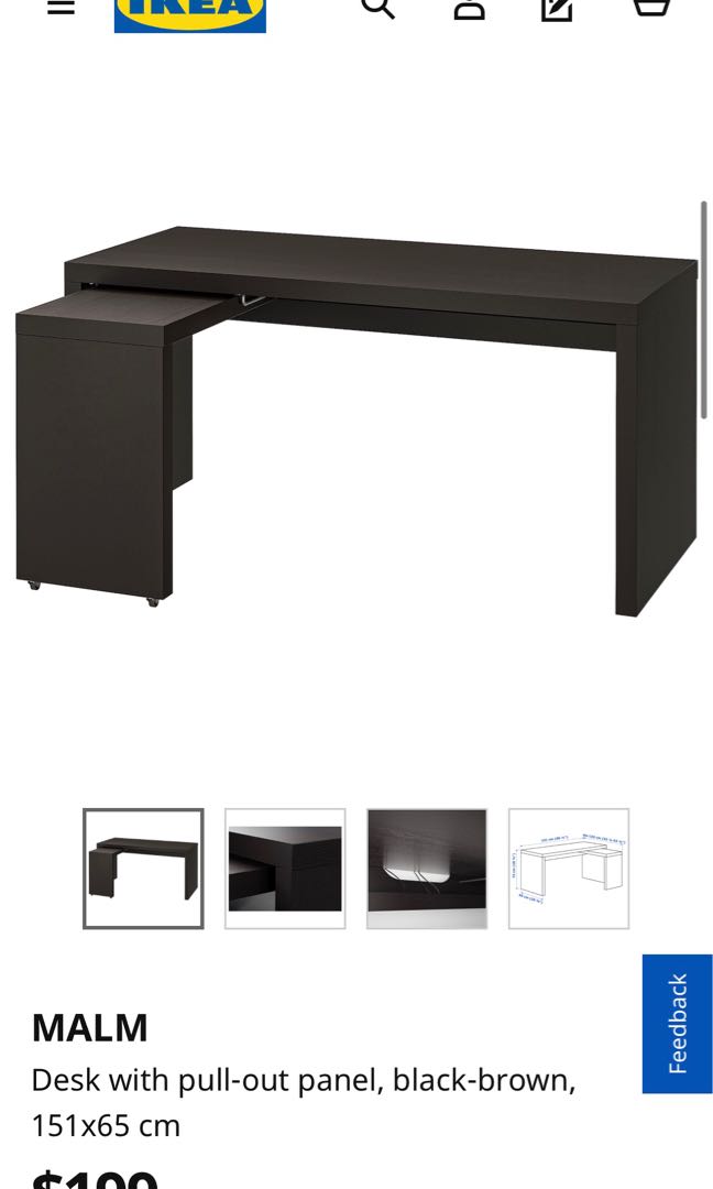 Ikea Malm Home Office Desk With Pull-Out Panel at Nate Bruntnell blog