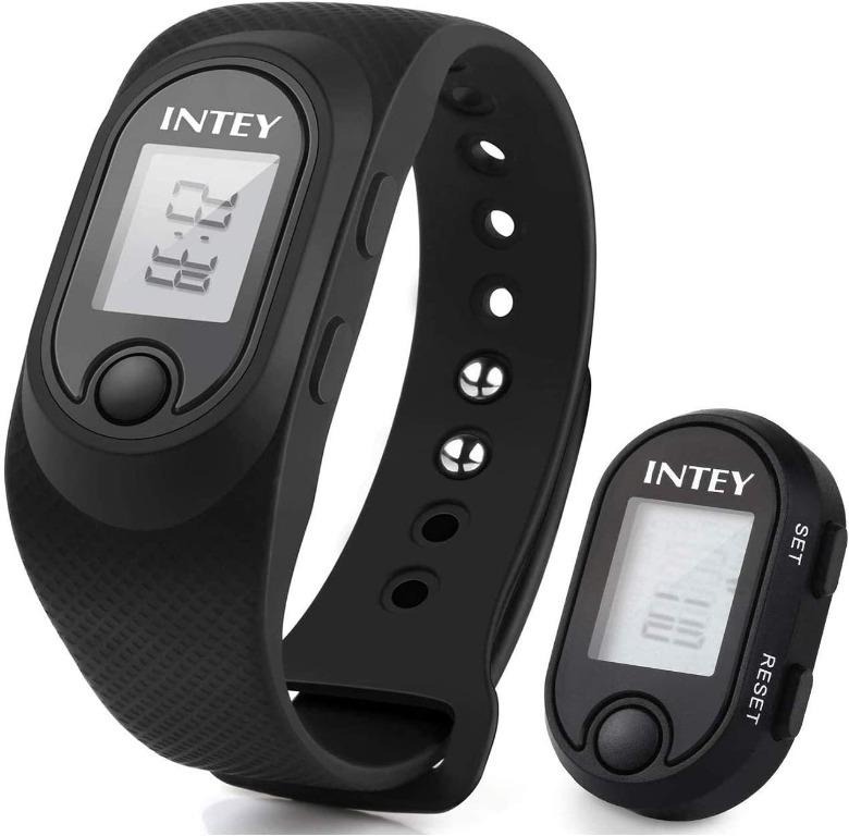 INTEY Pedometer Fitness Watch with Detachable Wrist Pedometer for Step ...
