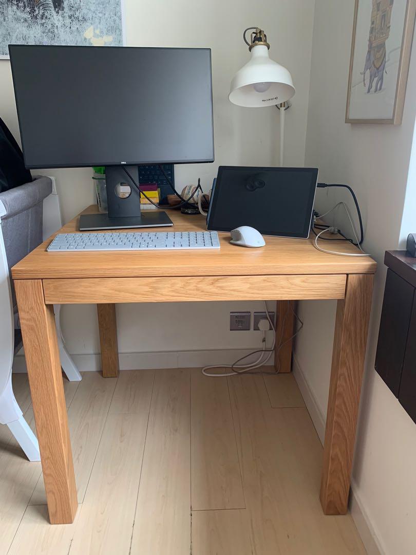 Muji oak wood desk/table with drawer - pristine condition!, 傢俬＆家居, 傢俬 ...