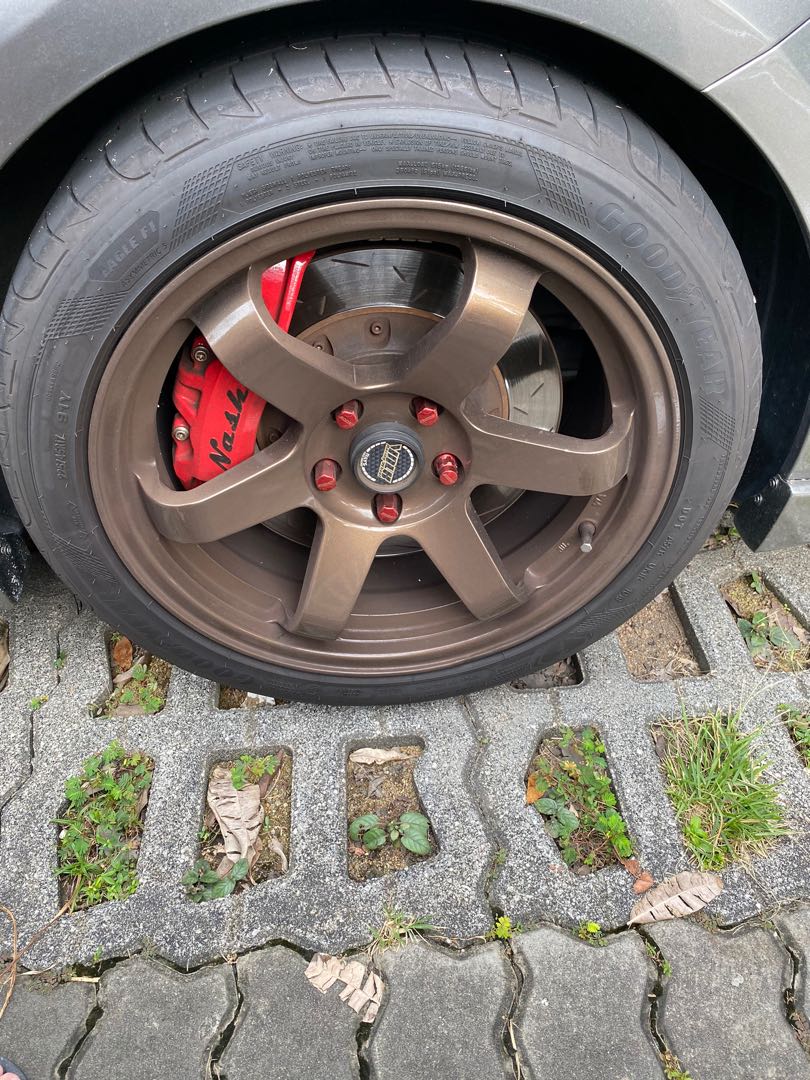 Replica 17inch TE37 concave rims with tyre, Car Accessories, Tyres ...