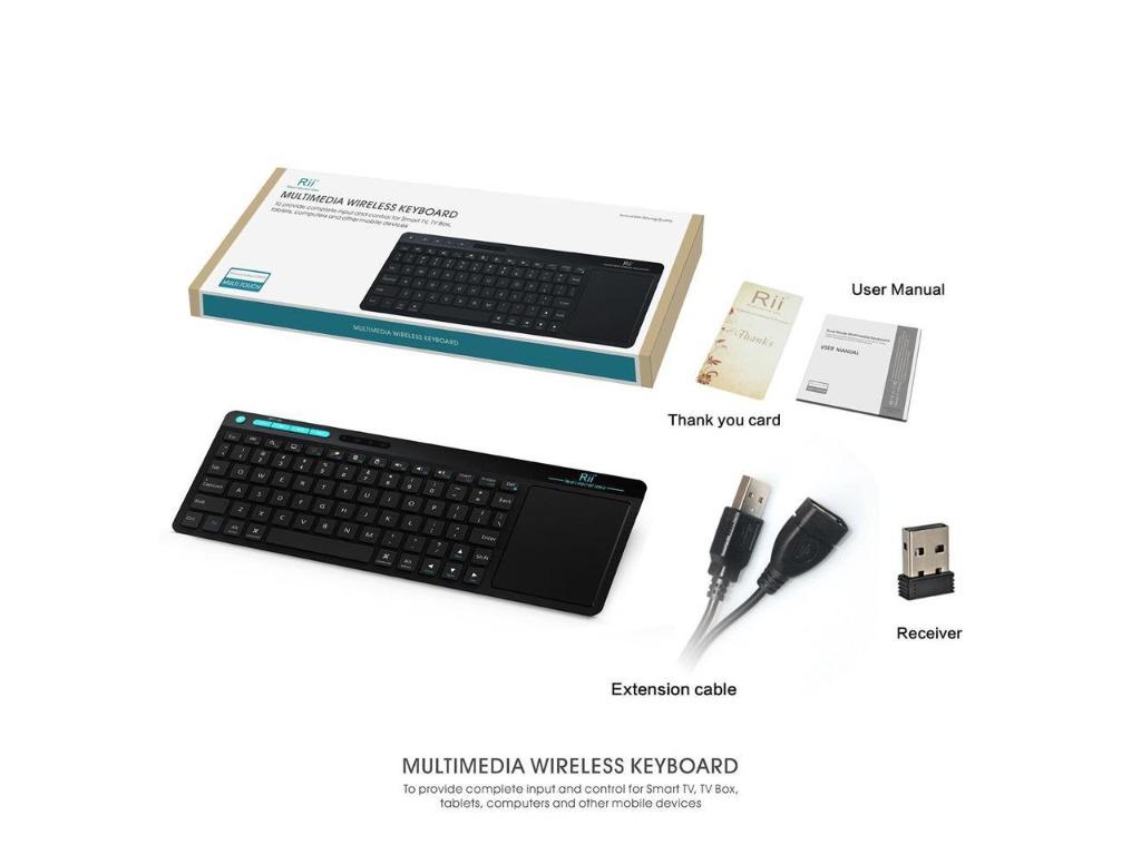 Rii RT518 Wireless Gaming Keyboard with Touchpad For Gaming HTPC ...