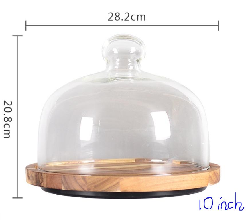 Rotating / Turning Plate For Cake Baking / Serving Plate with Glass Lid ...