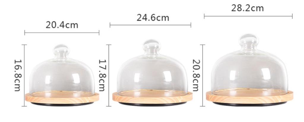 Rotating / Turning Plate For Cake Baking / Serving Plate with Glass Lid ...