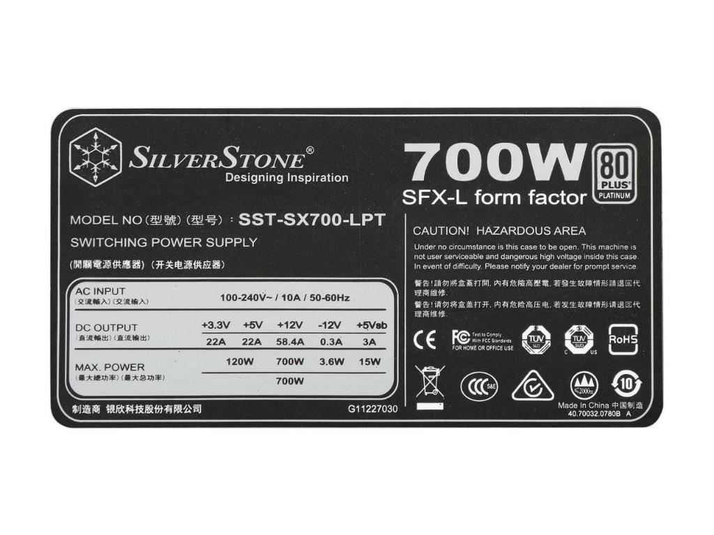 Silverstone SX700-LPT — 700 Watt 80 PLUS® Platinum Certified High ...