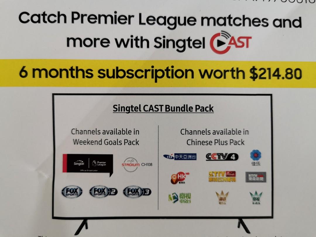 Singtel Cast - Including Premier League EPL Subscription - 6 months, Tickets & Vouchers ...