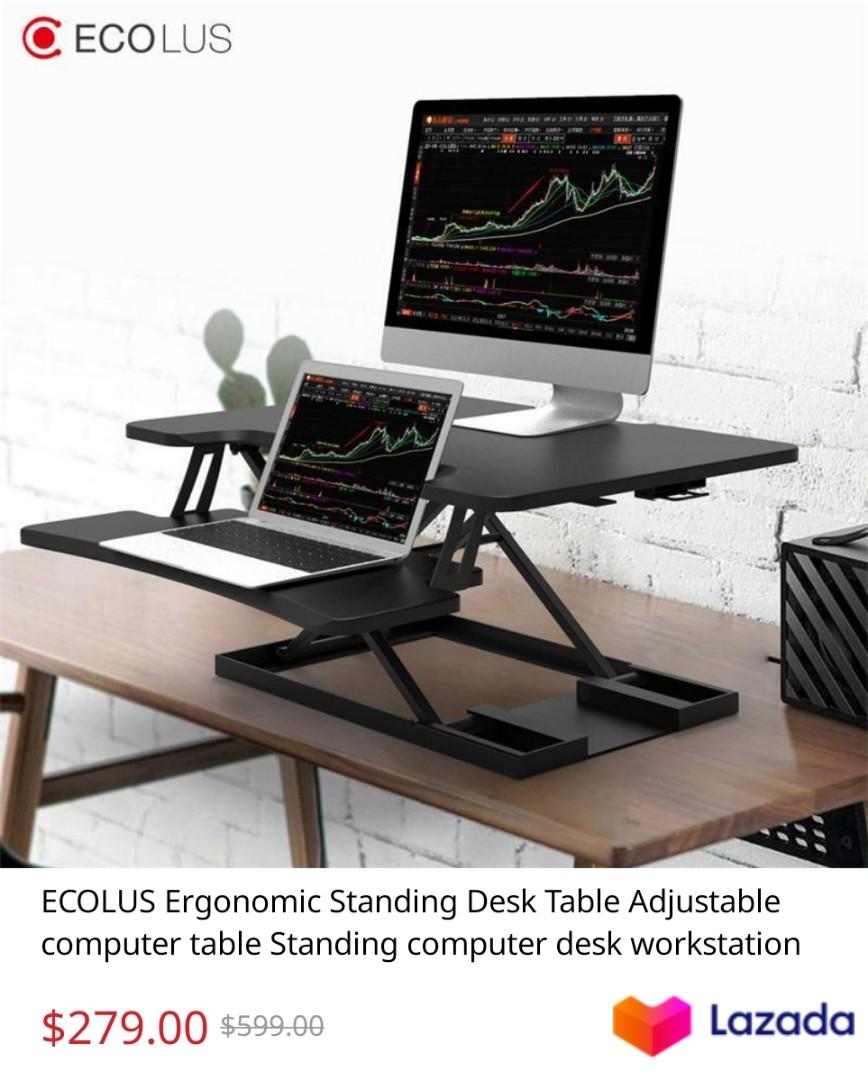 Standing Desk Adjustable Stand, Furniture & Home Living, Furniture ...