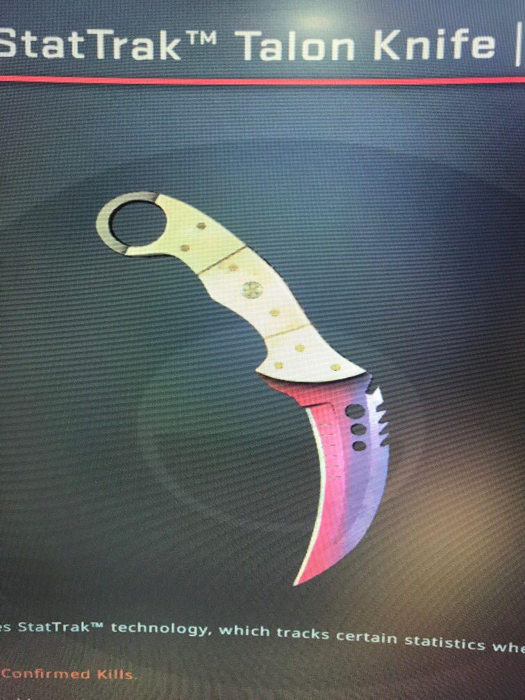 Talon Knife Fade CSGO, Video Gaming, Gaming Accessories, Game Gift ...