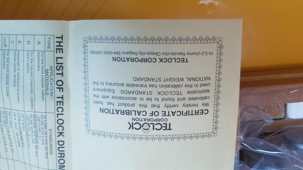 Teclock Original Standard Durometer, Foam, Sponge & Very Soft Rubber ...